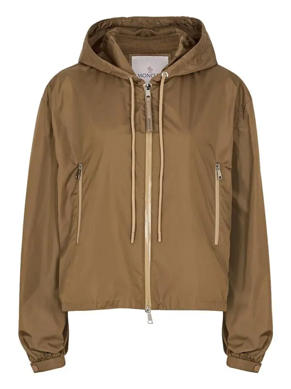 Moncler Vernois Hooded Nylon Shell Jacket - Beige