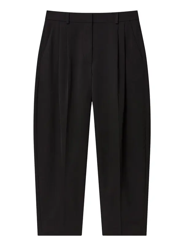 Stella McCartney Pleated High-rise Wool Pants - Black