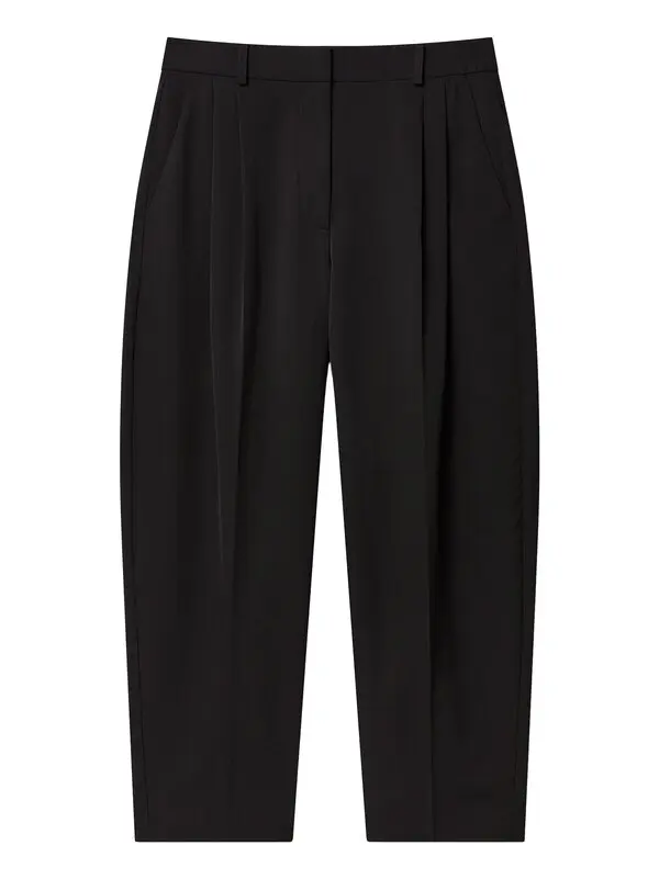 Stella McCartney Pleated High-rise Wool Pants - Black