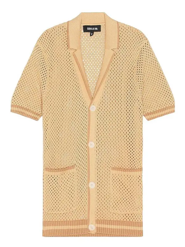SEROYA Michael Crochet Cardigan - Beige