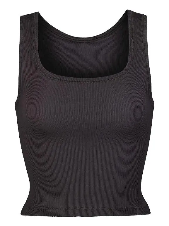 SKIMS Cotton Rib Tank - Soot