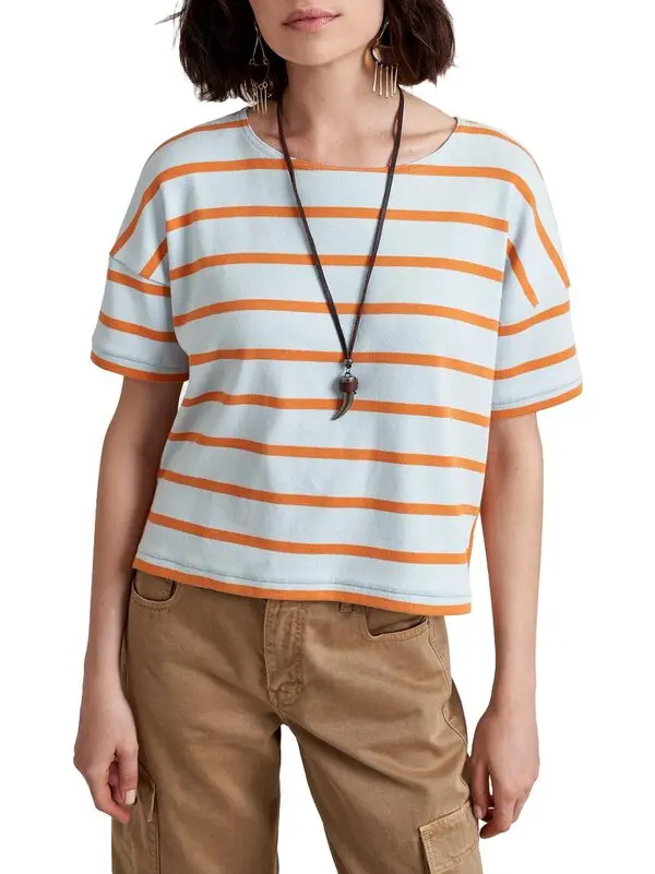 LA LIGNE Breton Short Sleeve Tee - Blue Pumpkin