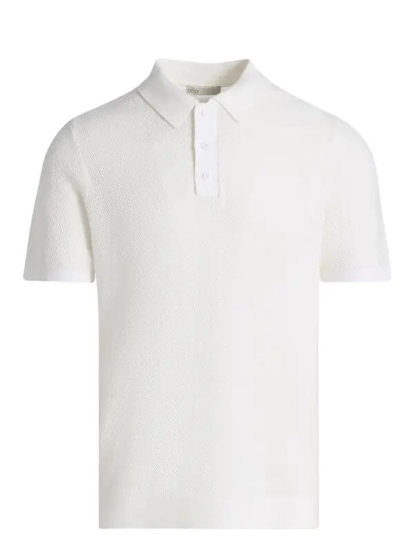 Onia Textured Knit Polo Shirt - White