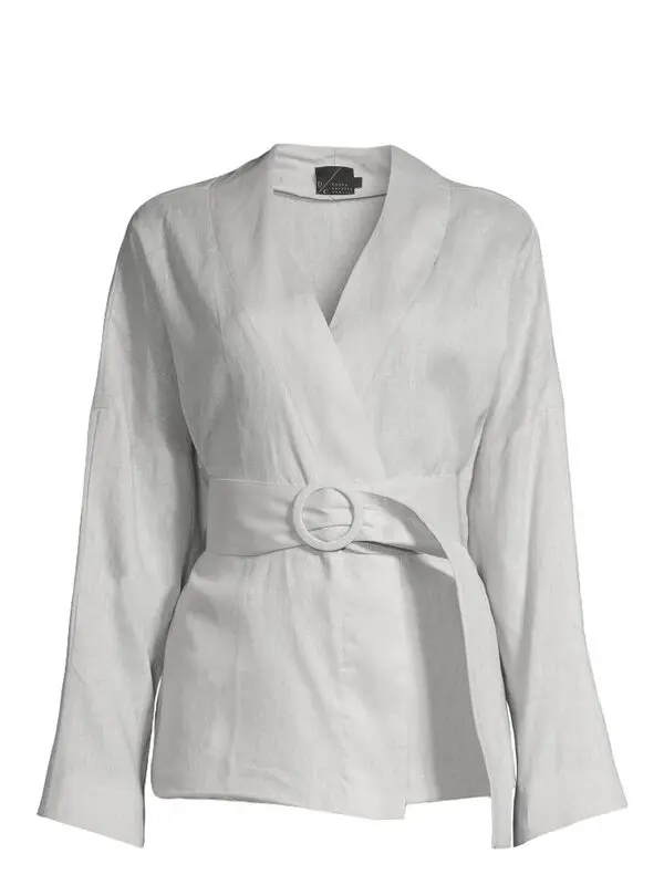 UNDRA CELESTE Belted Wrap Jacket - Smoke