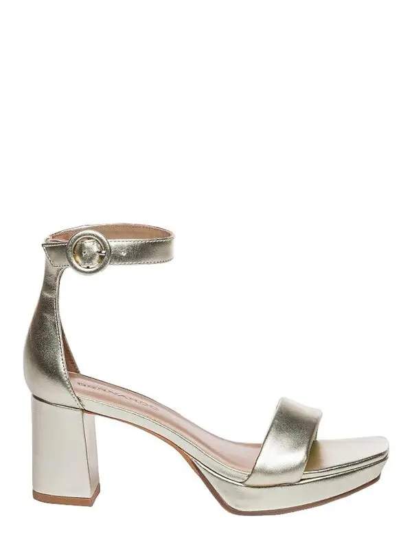 Bernardo Carla Leather Platform Sandals - Champagne