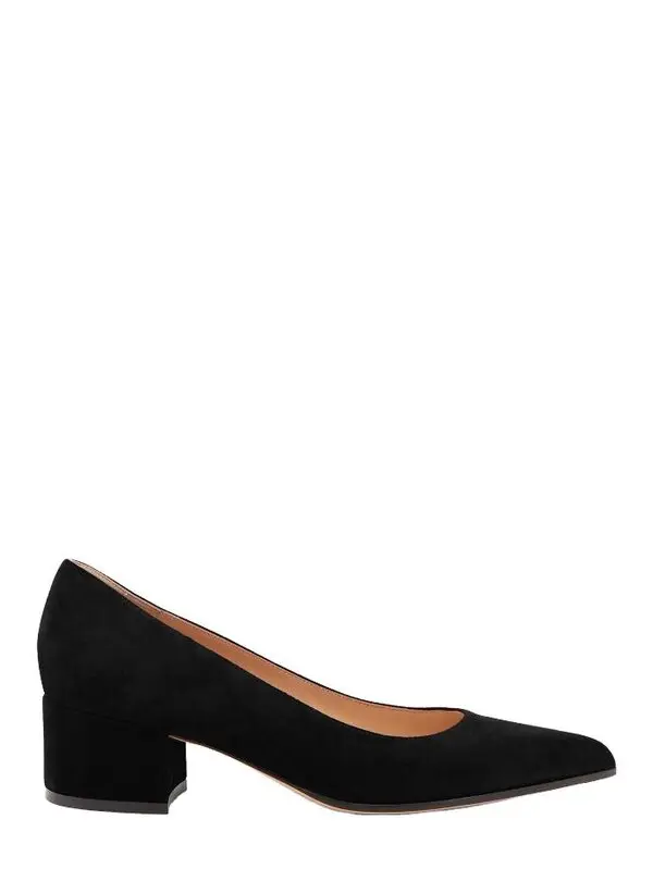 GIANVITO ROSSI Piper 45mm Suede Block Heel Pumps - Black