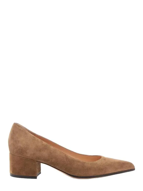 GIANVITO ROSSI Piper 45mm Suede Block Heel Pumps - Camel