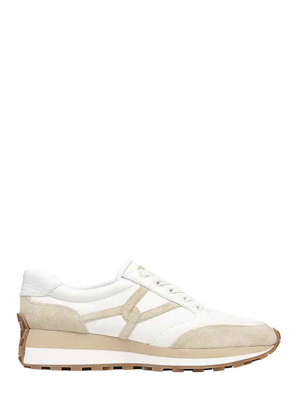 Veronica Beard Valentina Mixed Leather Retro Sneakers - Coconut/ecru