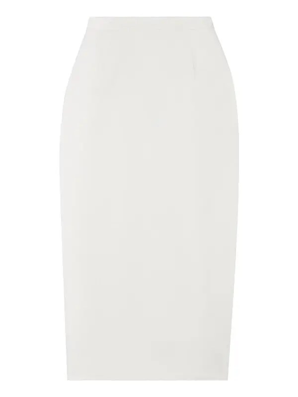 Alessandra Rich Wool-crepe Midi Skirt - White