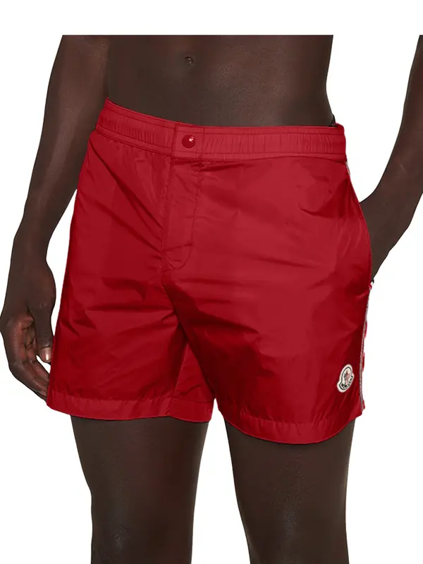 Moncler Signature Swim Shorts - Red