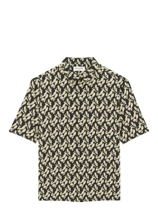 Saint Laurent Patterned Shirt - Black