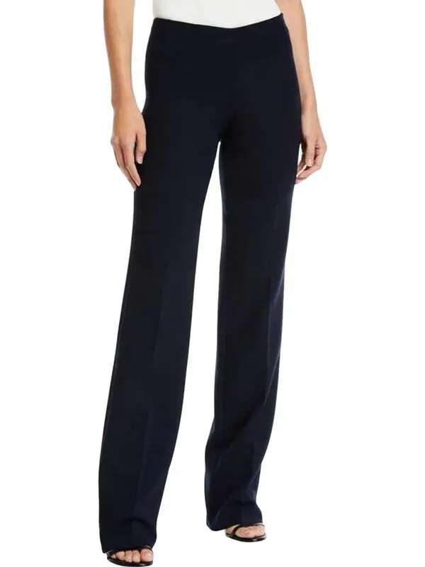 Akris Carole Straight-leg Double-face Pants - Navy
