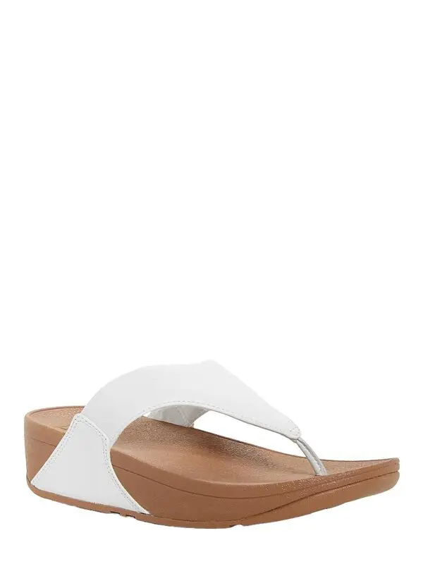 Fitflop Lulu Slip-on Wedge Thong Sandals - White
