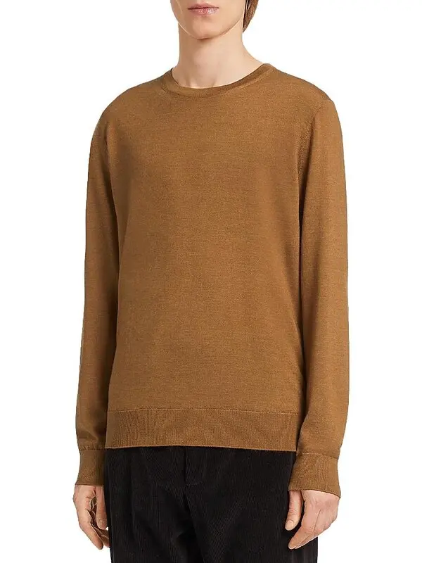 Zegna Cashseta Light Crewneck Sweater - Dark Beige