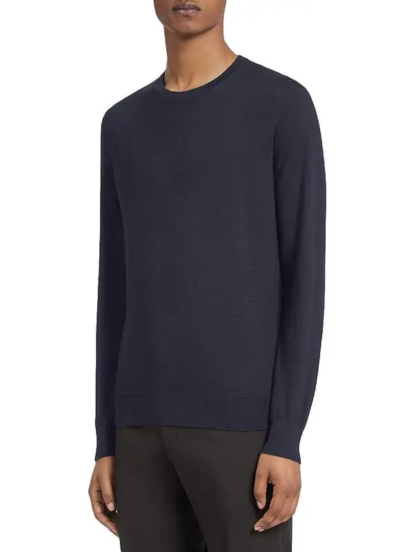 Zegna Cashseta Light Crewneck Sweater - Navy
