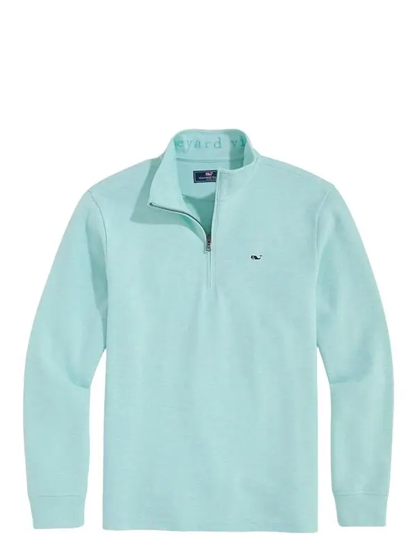Vineyard Vines Saltwater Quarter Zip Long Sleeve Sweatshirt - Aqua Haze