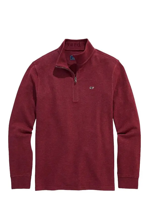 Vineyard Vines Saltwater Quarter Zip Long Sleeve Sweatshirt - Crimson