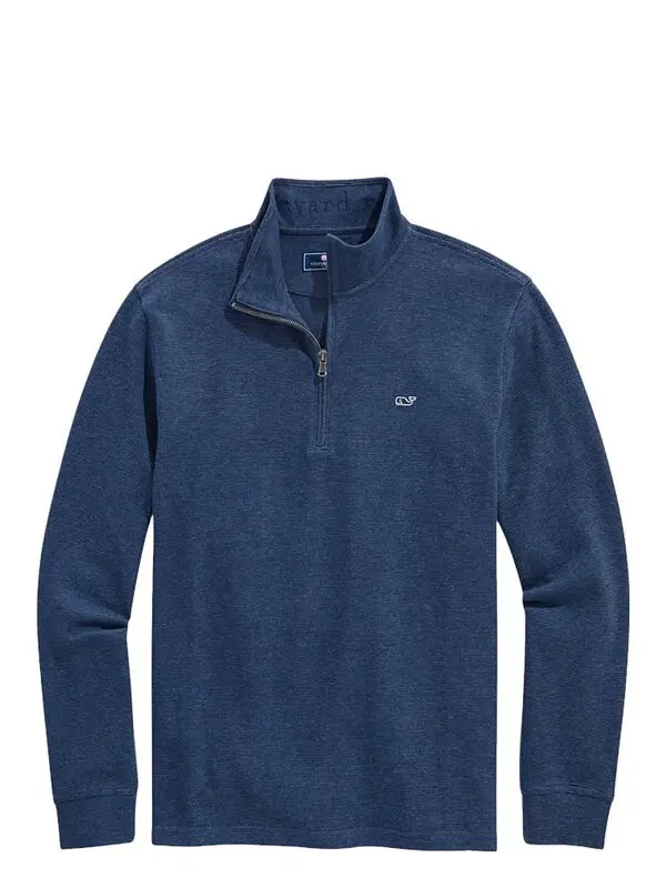 Vineyard Vines Saltwater Quarter Zip Long Sleeve Sweatshirt - Deep Bay