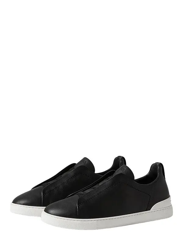 Zegna Triple Stitch Secondskin Sneakers - Black