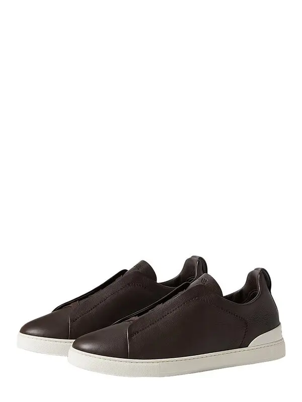 Zegna Triple Stitch Secondskin Sneakers - Dark Brown