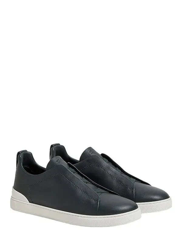 Zegna Triple Stitch Secondskin Sneakers - Dark Green