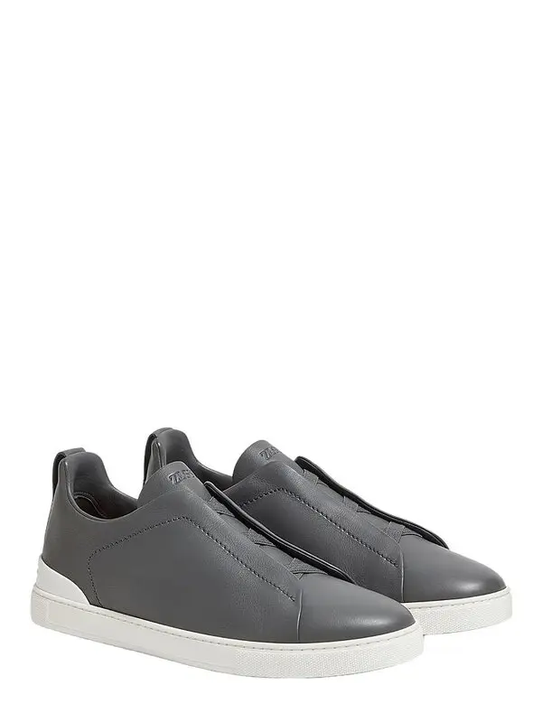 Zegna Triple Stitch Secondskin Sneakers - Dark Grey