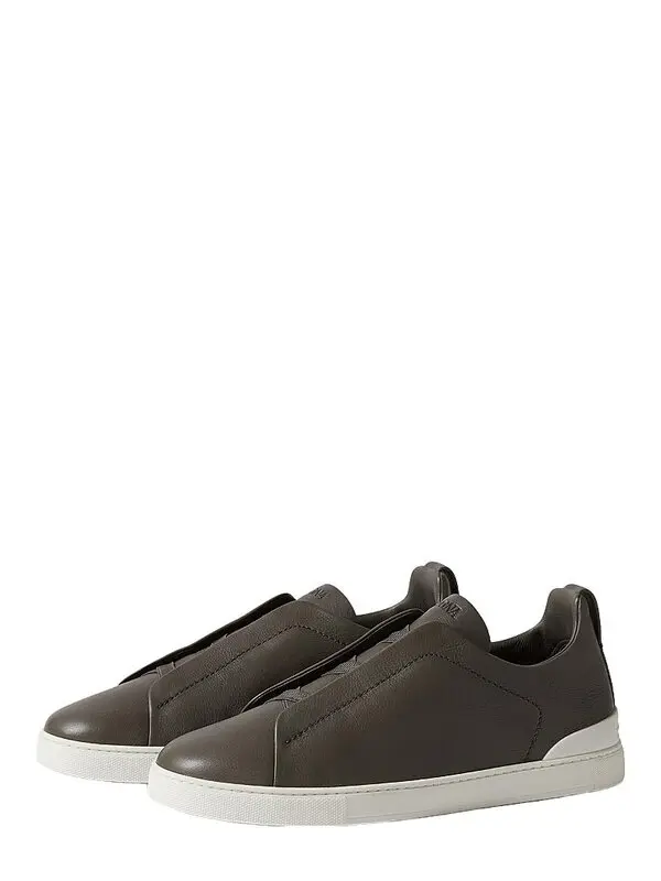 Zegna Triple Stitch Secondskin Sneakers - Dark Taupe