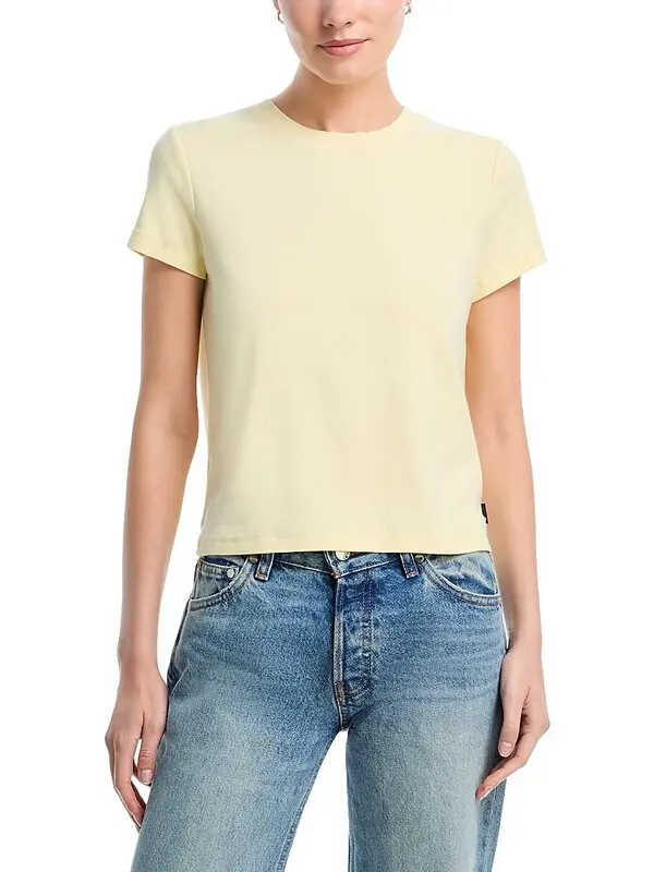 Ag Sadie Crew Cropped Tee - Butter