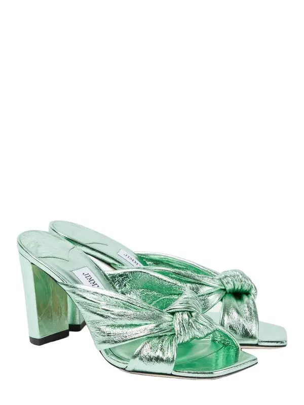 JIMMY CHOO Metallic Leather Sandals - Green
