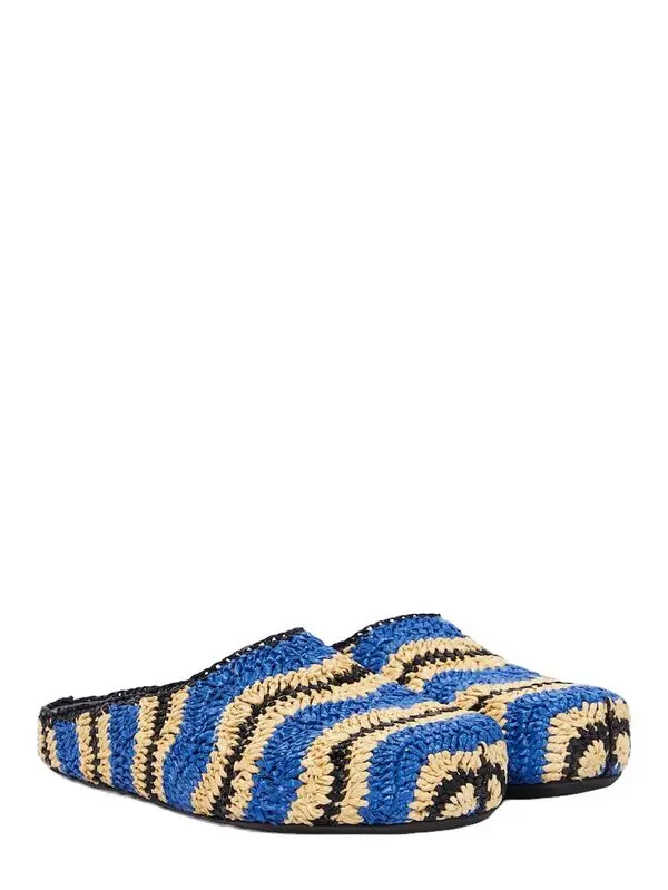 Marni X No Vacancy Inn Raffia-effect Slippers - Multicoloured