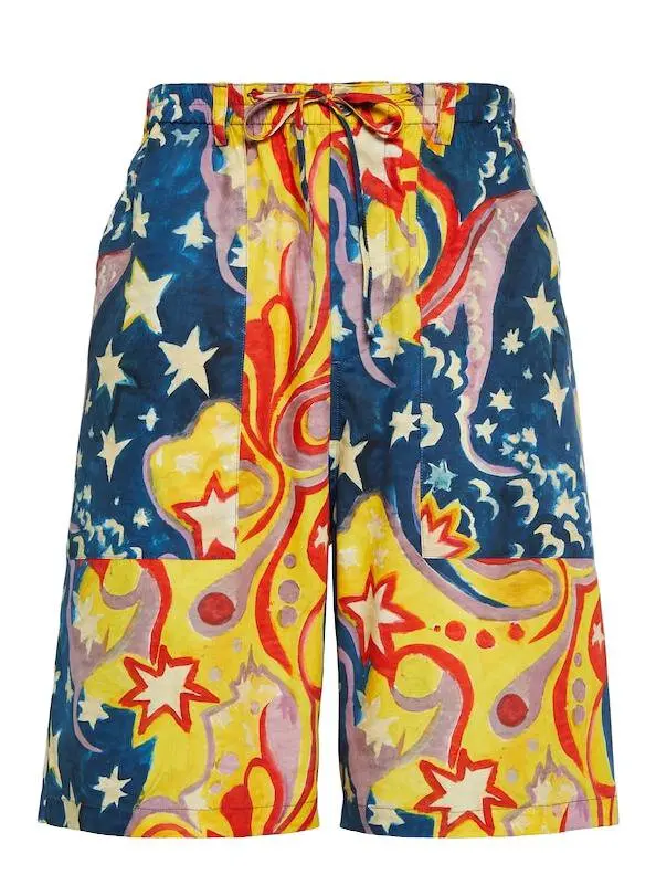 Marni X No Vacancy Inn Printed Cotton Shorts - Multicoloured