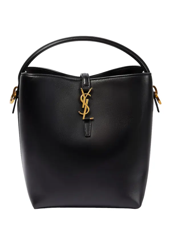 Saint Laurent Le 37 Leather Bucket Bag - Black