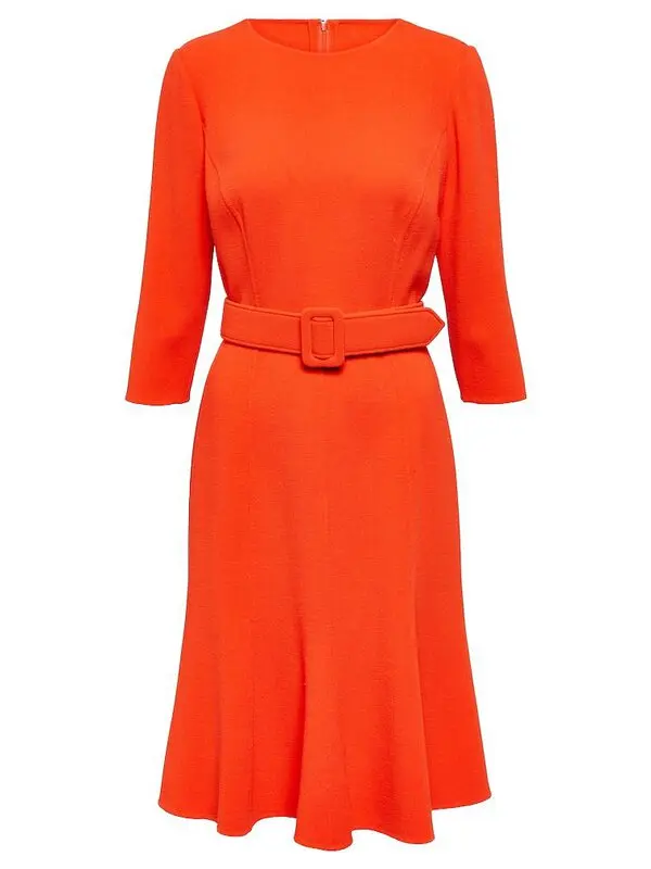 Oscar De La Renta Embellished Wool-blend Midi Dress - Red