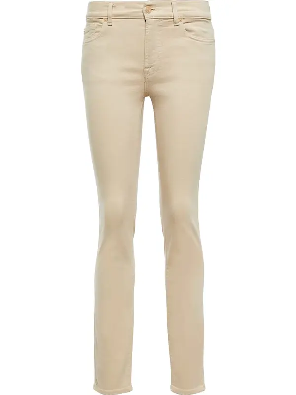 7 For All Mankind Roxanne Mid-rise Slim Jeans - Beige
