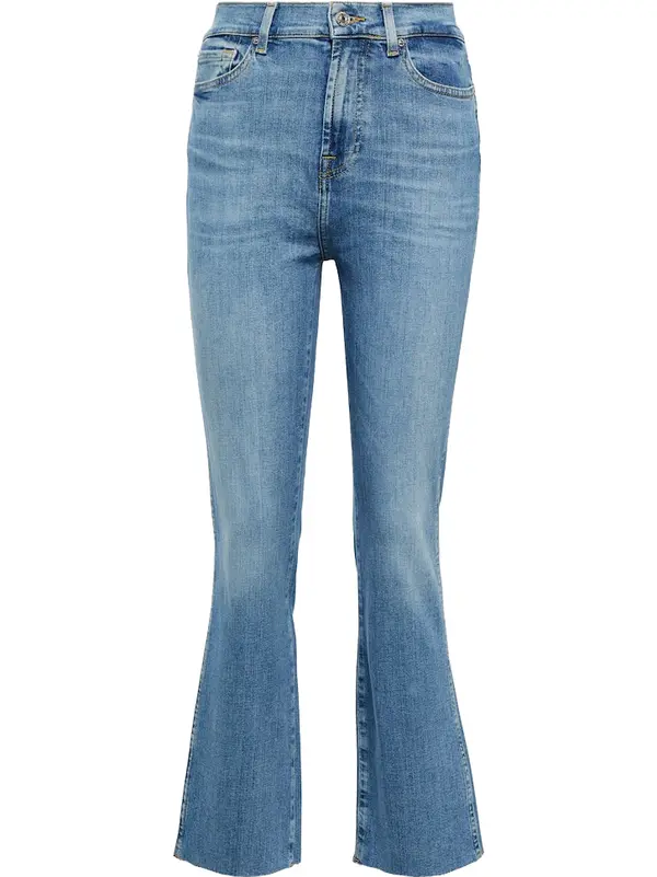 7 For All Mankind Slim Kick High-rise Jeans - Blue