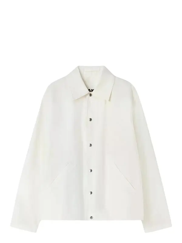 JIL SANDER Logo-print Cotton Shirt Jacket - Neutrals