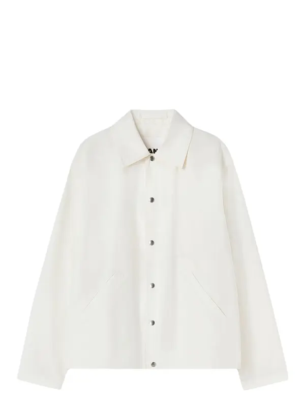 JIL SANDER Logo-print Cotton Shirt Jacket - White