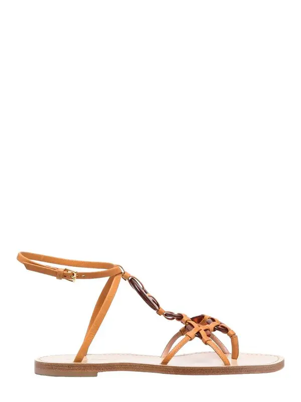 Alberta Ferretti Embellished Sandals - Brown