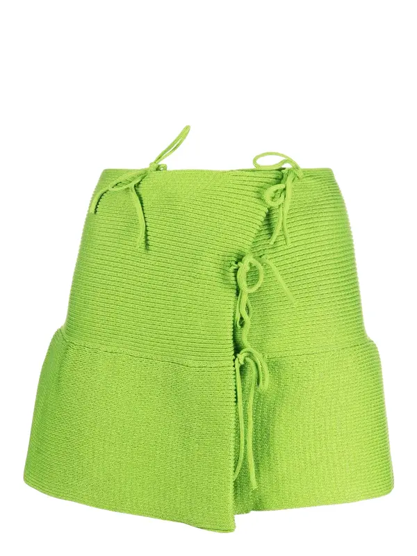 A. ROEGE HOVE Emma Tie-embellished Miniskirt - Green