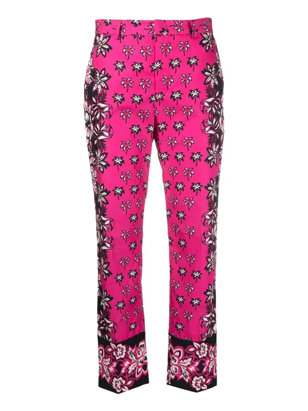 Red Valentino Bandana-print Trousers - Pink