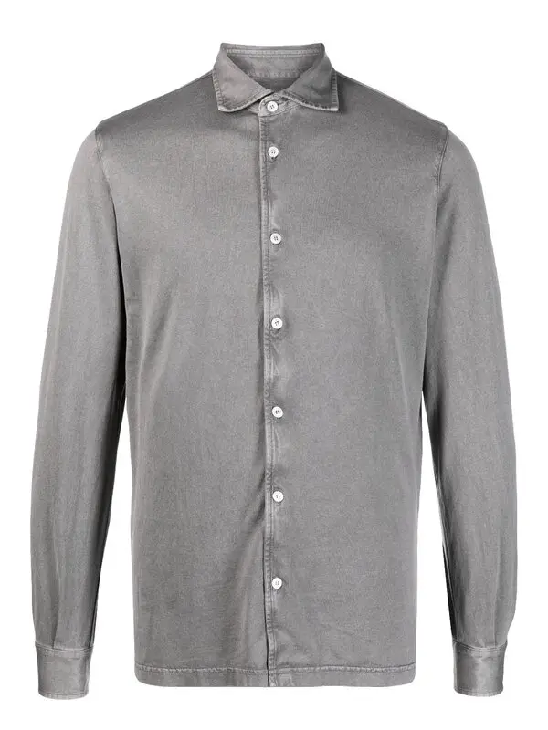 Fedeli Long-sleeved Cotton Shirt - Grey
