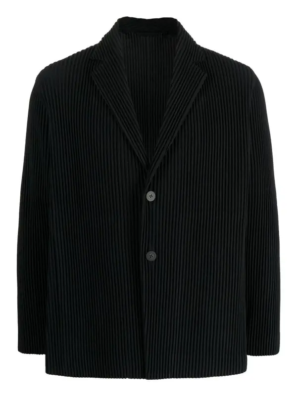 Issey Miyake Plissé Single-breasted Blazer - Black