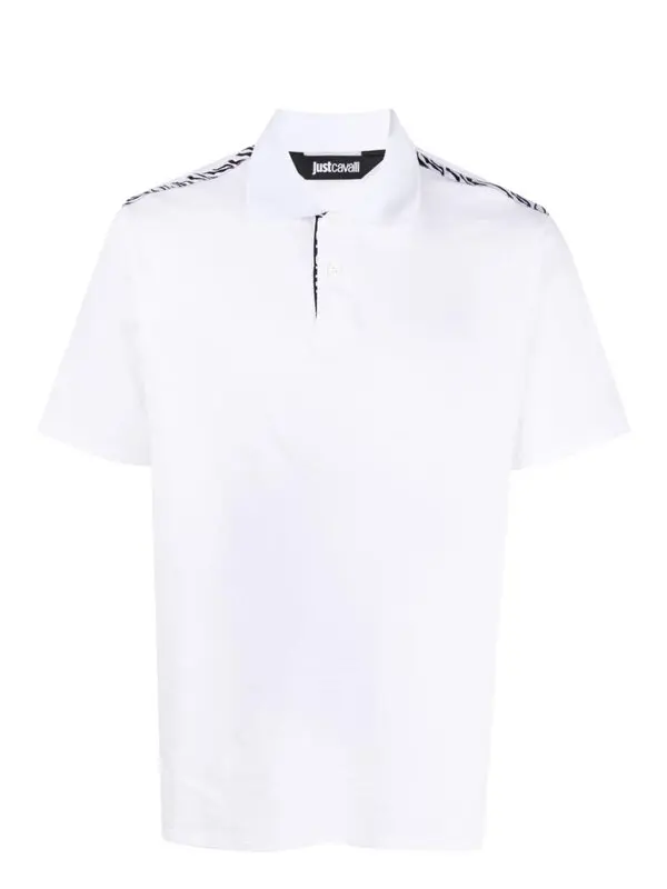 Just Cavalli Animal-print Piqué Polo Shirt - White