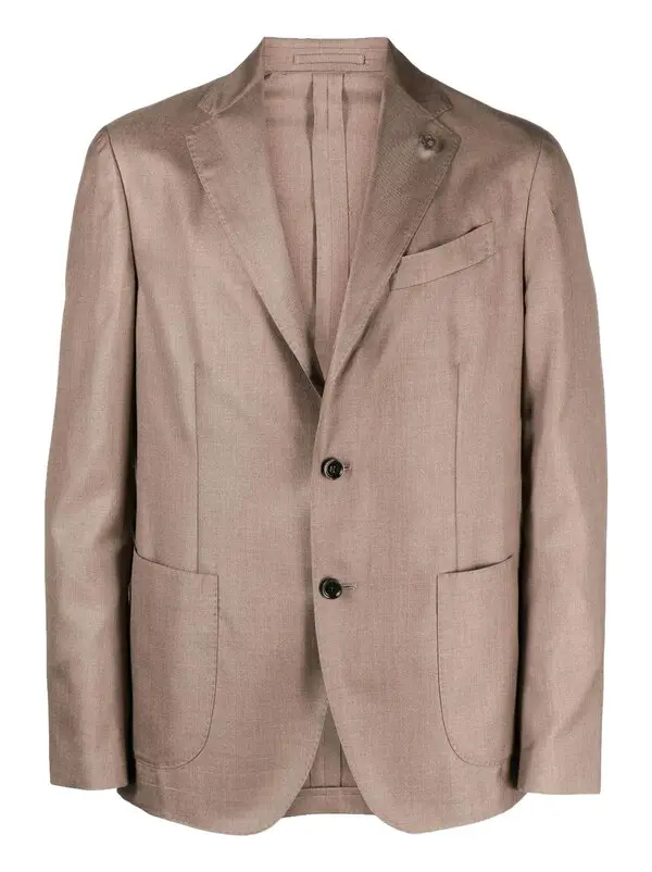 LARDINI Americana Brooch-detail Blazer - Brown