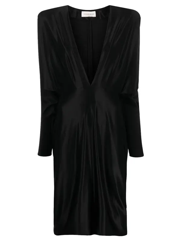Alexandre Vauthier V-neck Long-sleeve Dress - Black