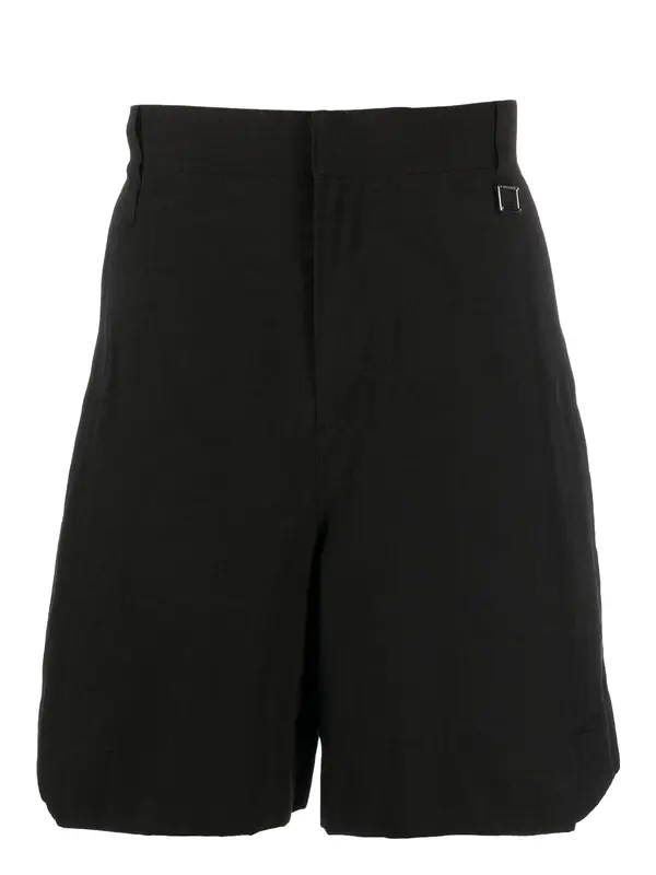 WOOYOUNGMI Cotton-hemp Blend Bermuda Shorts - Black