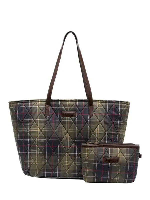 Barbour Wetherham Tartan Quilted Tote - Green