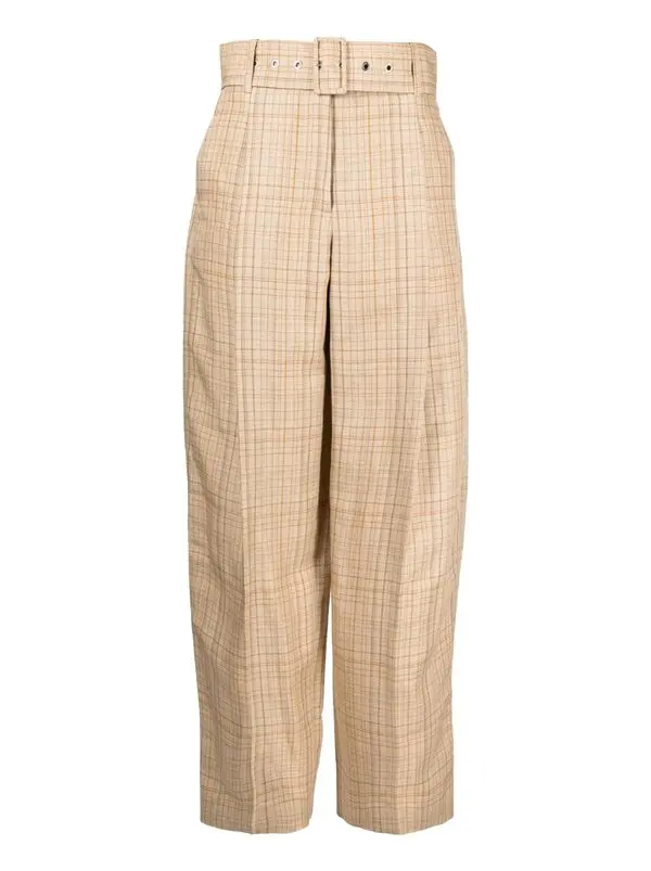 3.1 Phillip Lim Wide-leg Plaid Trousers - Yellow