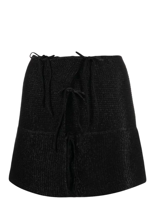 A. ROEGE HOVE Emma Tied Knitted Miniskirt - Black