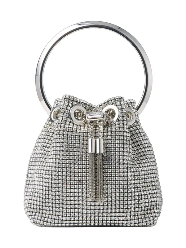 JIMMY CHOO Bon Bon Crystal-embellished Mini Bag - Silver